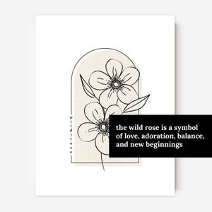 Wild Rose Flower Unframed Art Print | Floral Illustration Antique Paper ...