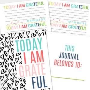Printable Gratitude Journal Digital Notebook 3 Sizes | Etsy