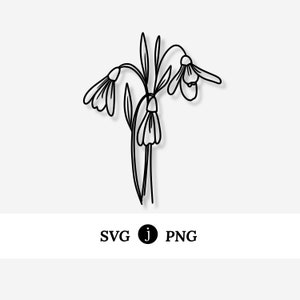 Snowdrop Flower | Illustrated Svg Png Digital Drawing Graphic | Craft ...