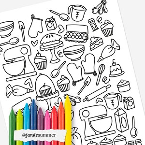 Bakery Shop Coloring Page Printable | Dessert Coloring Sheet | Relaxing ...