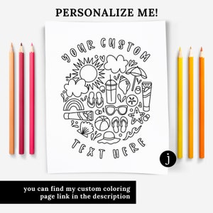 Beach Day Printable Coloring Page | Vacation Sunshine Ocean Themed ...