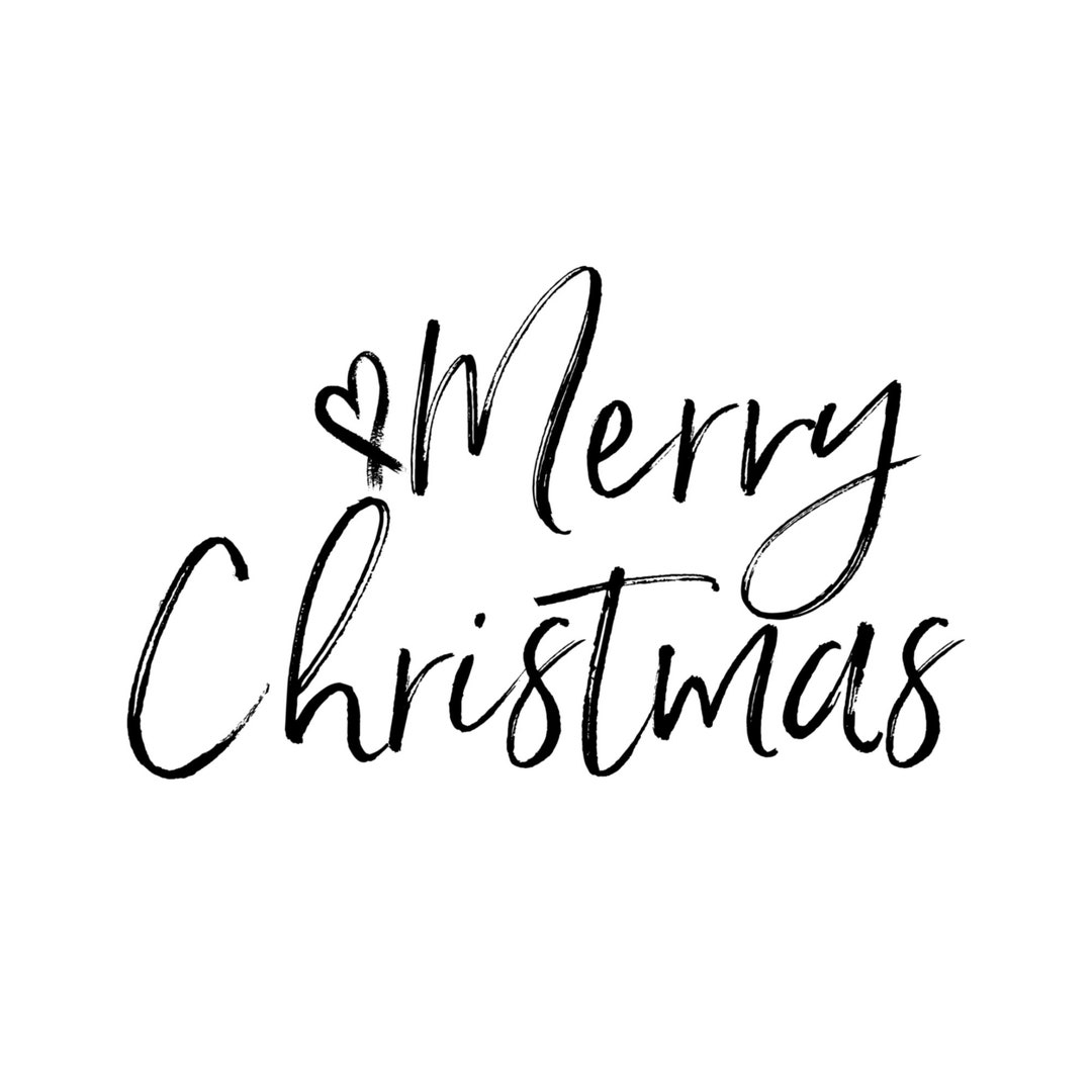 Merry Christmas & Heart Text Overlay | PNG Clip Art | Brush Script Font ...