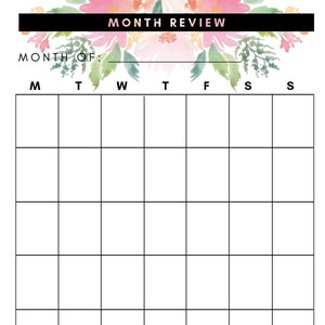 Watercolor Floral Planner Printables | Set of 9 Daily Weekly Monthly ...
