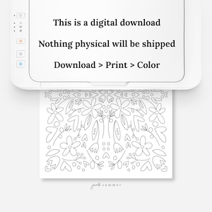 50 Coloring Pages | Botanical Digital Coloring Book Floral ...