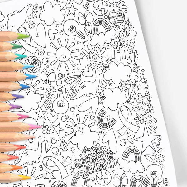 Autism Acceptance Coloring Page - Etsy