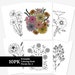 10 Pk Coloring Pages | Floral No. 3 Coloring Book Illustrations ...