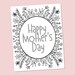 Happy Mother's Day Printable Spring Flowers Coloring Page FREE Card - Etsy