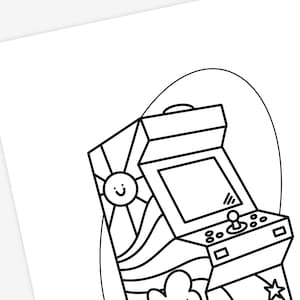Retro Arcade Game Coloring Page Digital Printable | Nostalgic Gamer ...