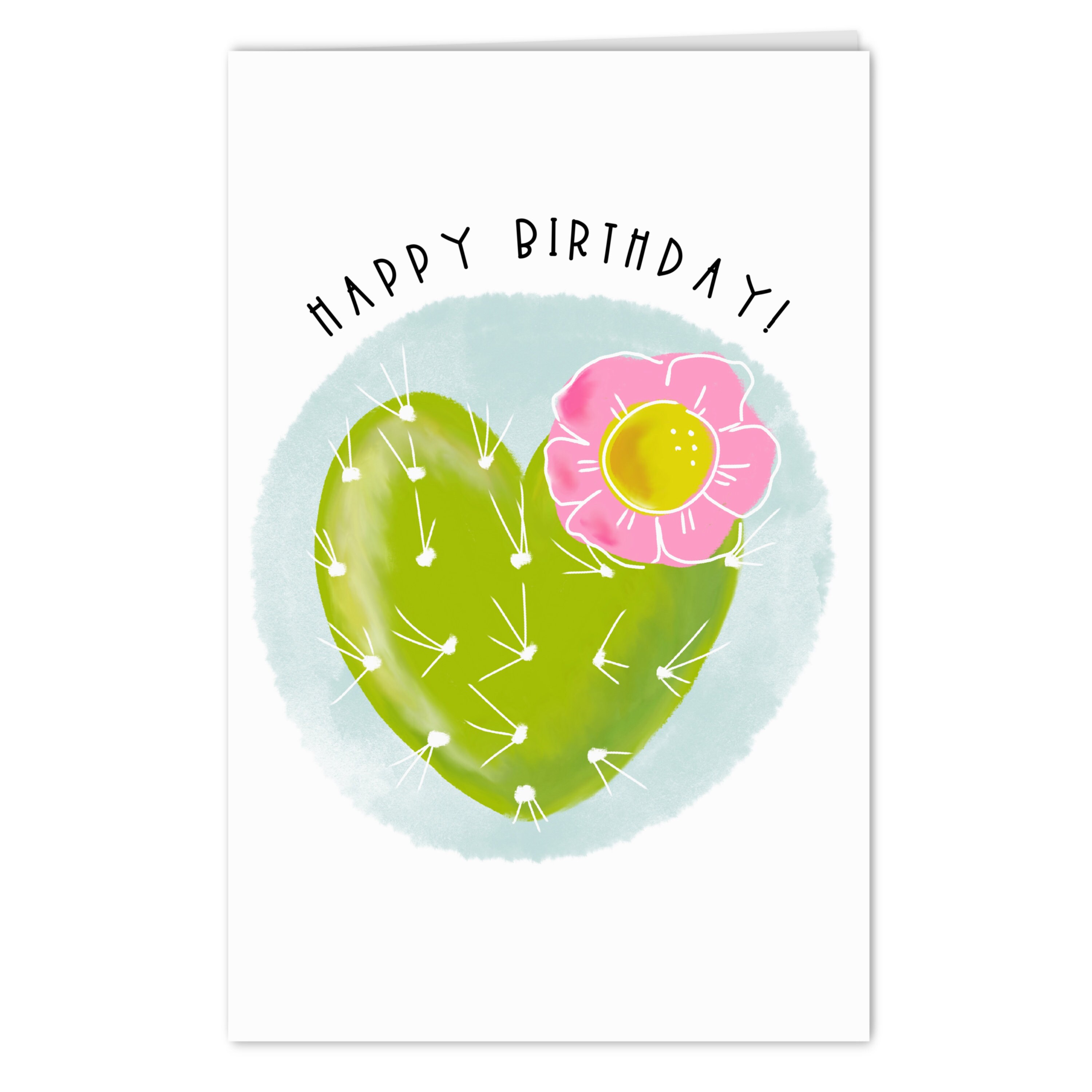 Happy Birthday Card Printable Cute Cactus Heart Digital Card | Etsy