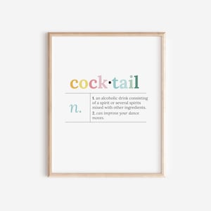 Cocktail Definition | Funny Drink Digital Printable - Etsy