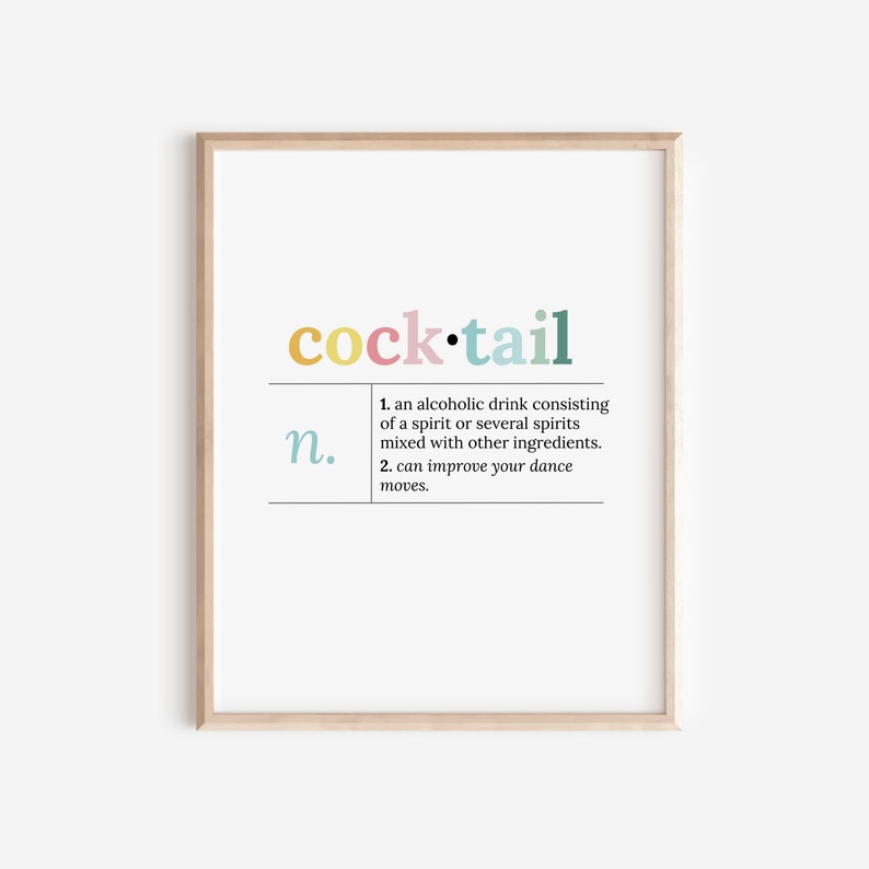 Cocktail Definition | Funny Drink Digital Printable - Etsy