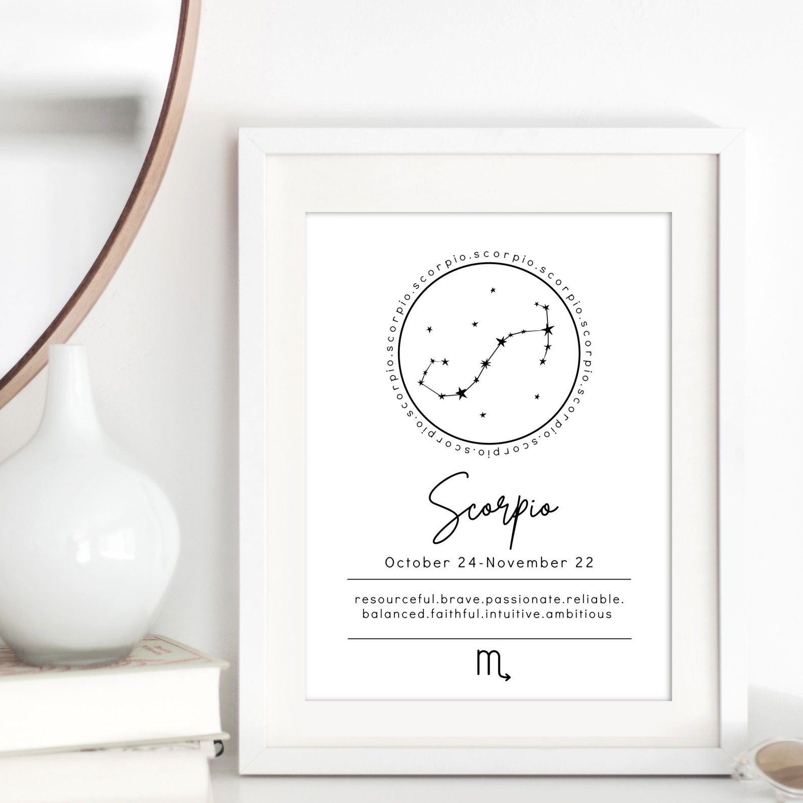 Scorpio Zodiac Sign Astrology Chart Attributes Horoscope - Etsy