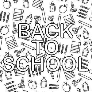 Back to School | Hand-drawn Coloring Page Print & Color | Digital ...