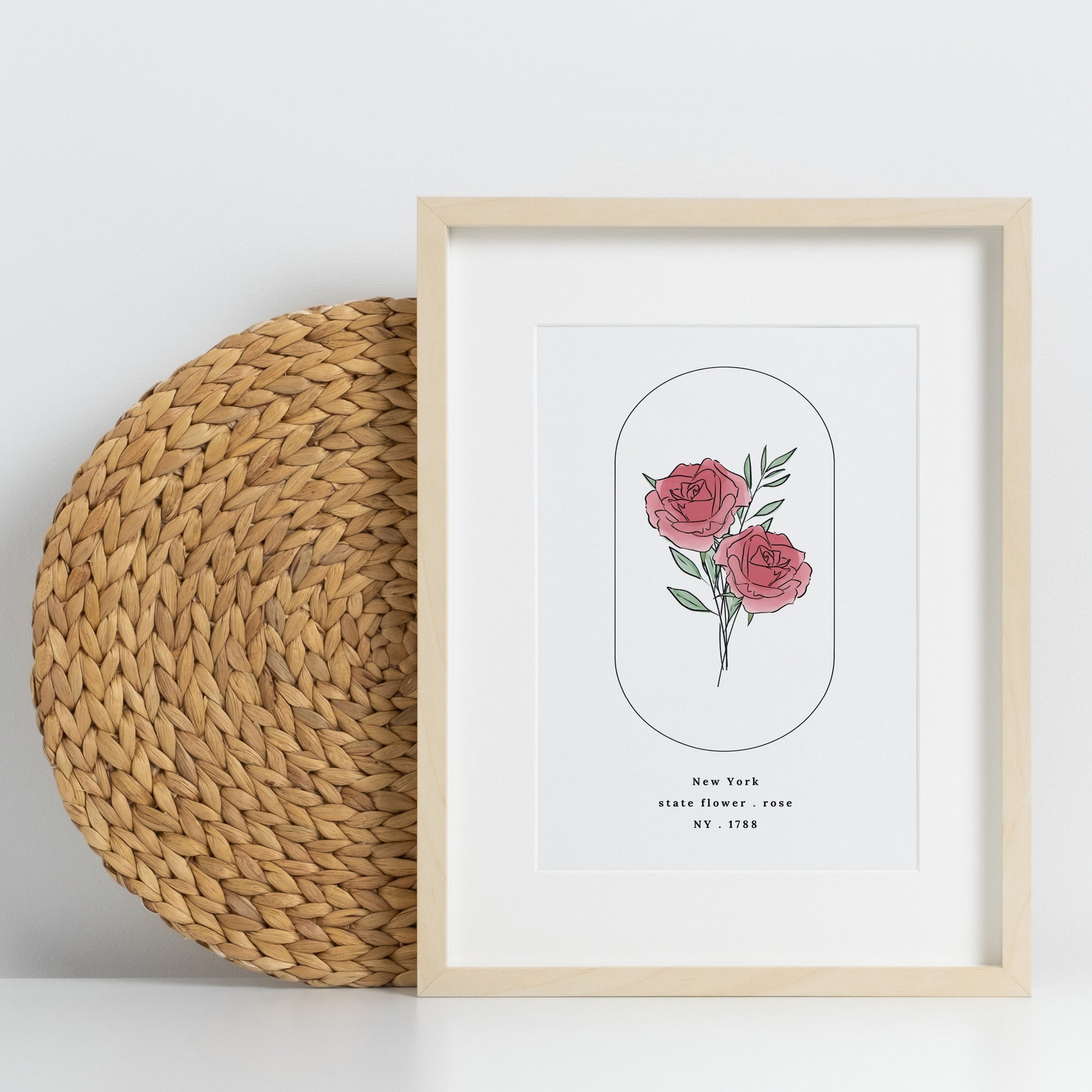 New York State Flower | Rose Watercolor Floral Art Printable ...