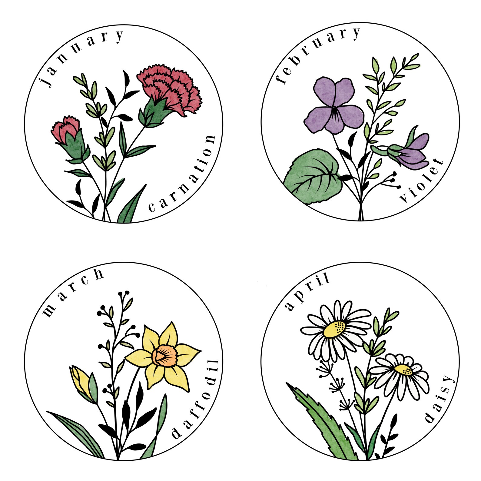 Up to 15 Personalized Birth Flower Garden Art Print - Etsy