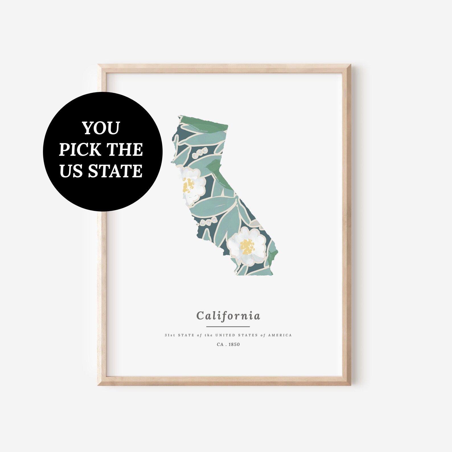 YOU Pick 1 US States USA Map Patterned State Print Big - Etsy