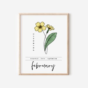 February Primrose Birth Flower Digital Art Printable | Garden Inspired ...