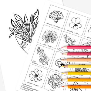 Build Your Birth Flower Bouquet Printable Activity Coloring Page ...