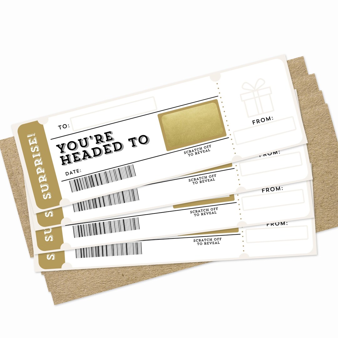 4 PK DIY Custom Text Scratch off Ticket | Personalized Gift Surprise ...