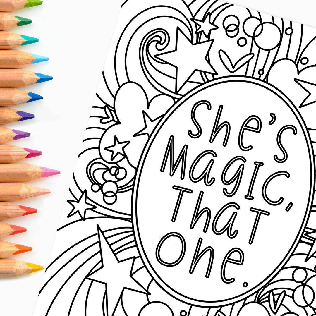 She's Magic That One | Magical Coloring Page | Digital Download - Etsy