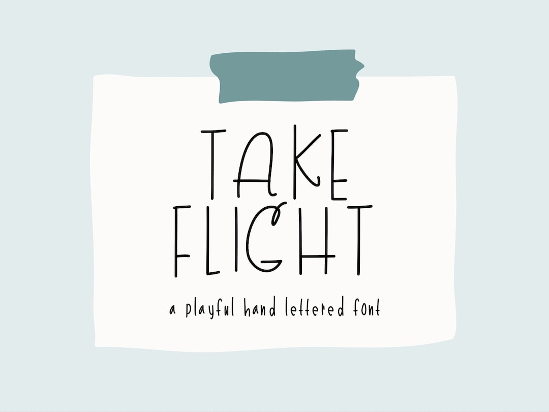 Take Flight Hand Lettered Font & Digital Stickers | TTF File | Quirky ...