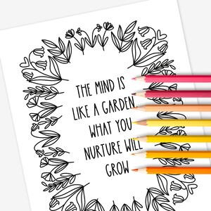 25 Pk Planting Positivity Large Print Floral Coloring Pages | Mindful ...