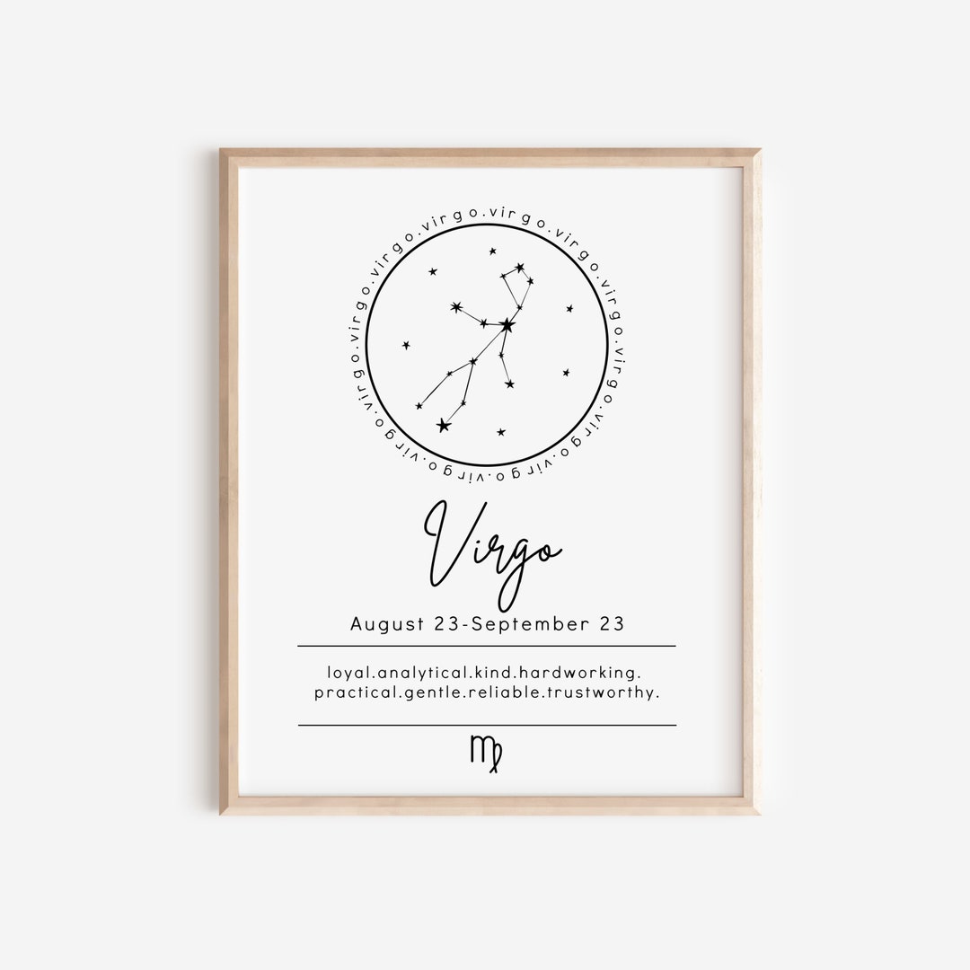 Virgo Zodiac Sign Astrology Chart Attributes Horoscope - Etsy