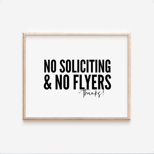 No Flyers Soliciting Sign - Etsy