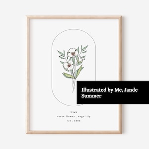 Utah State Flower | Sego Lily Watercolor Floral Art Printable | US ...