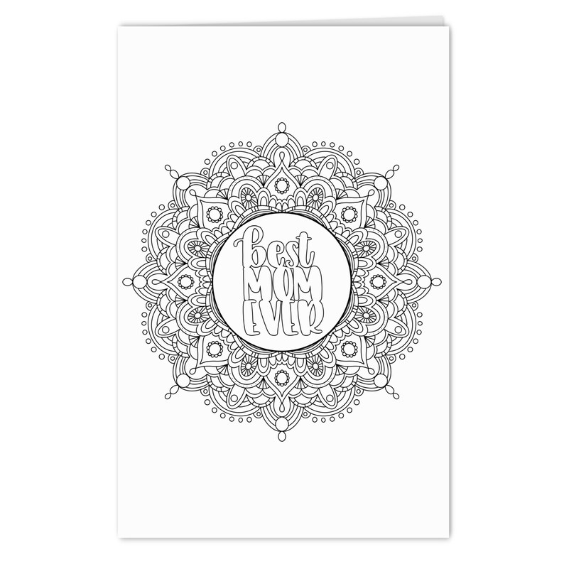 Best Mom Ever Mandala Mother's Day Coloring Page & - Etsy