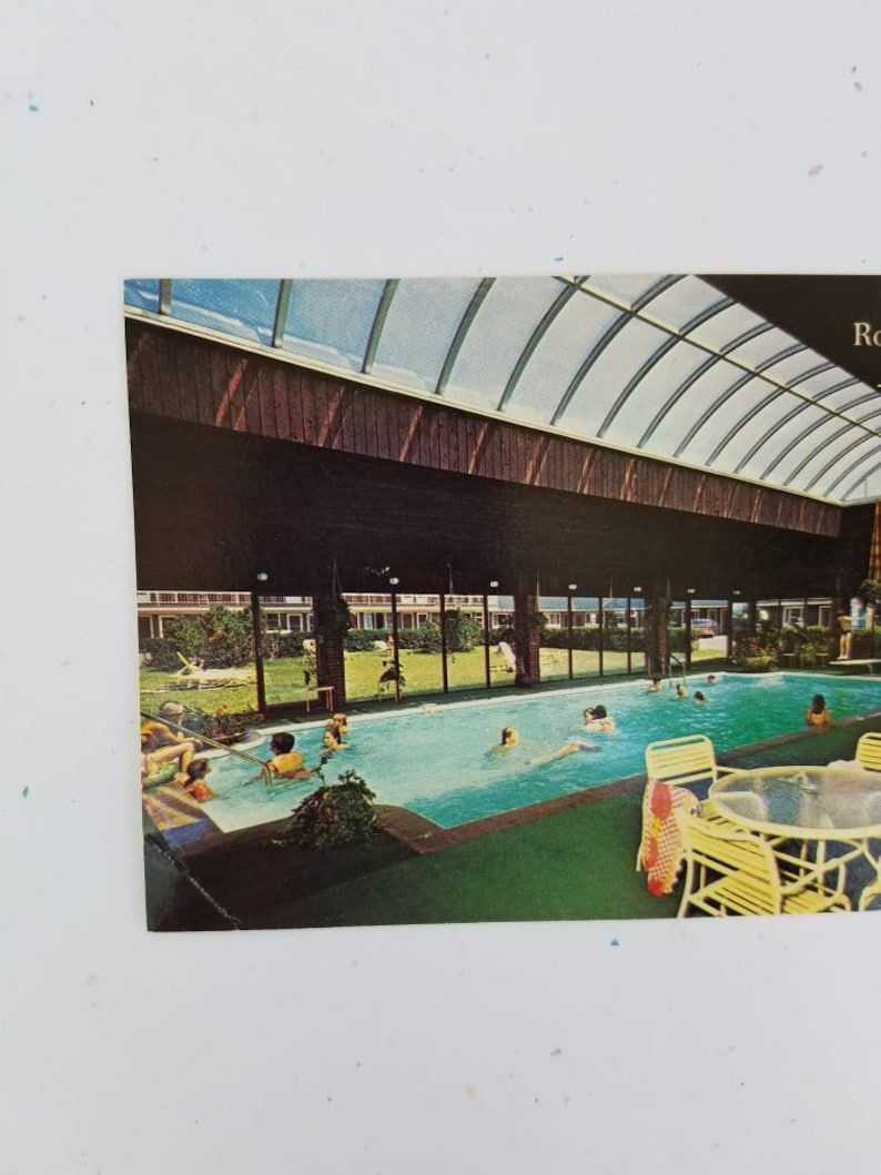 1960s Midcentury Modern Motel Pool Vintage Postcard for the Rodd Motor ...