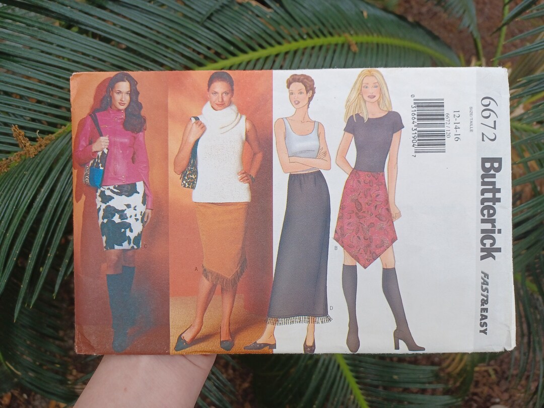 Very Easy Skirt Pattern Y2K Fashion Butterick 6672 Fast & Easy Sewing ...