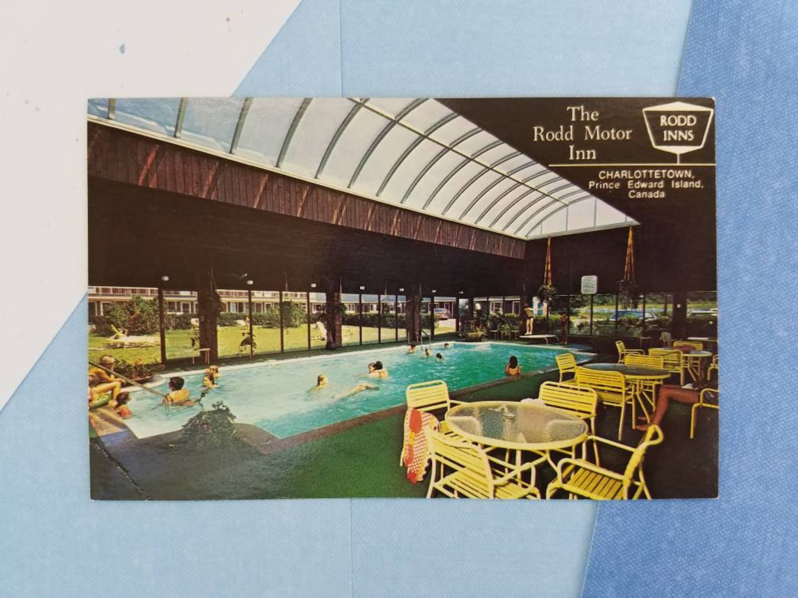 1960s Midcentury Modern Motel Pool Vintage Postcard for the Rodd Motor ...