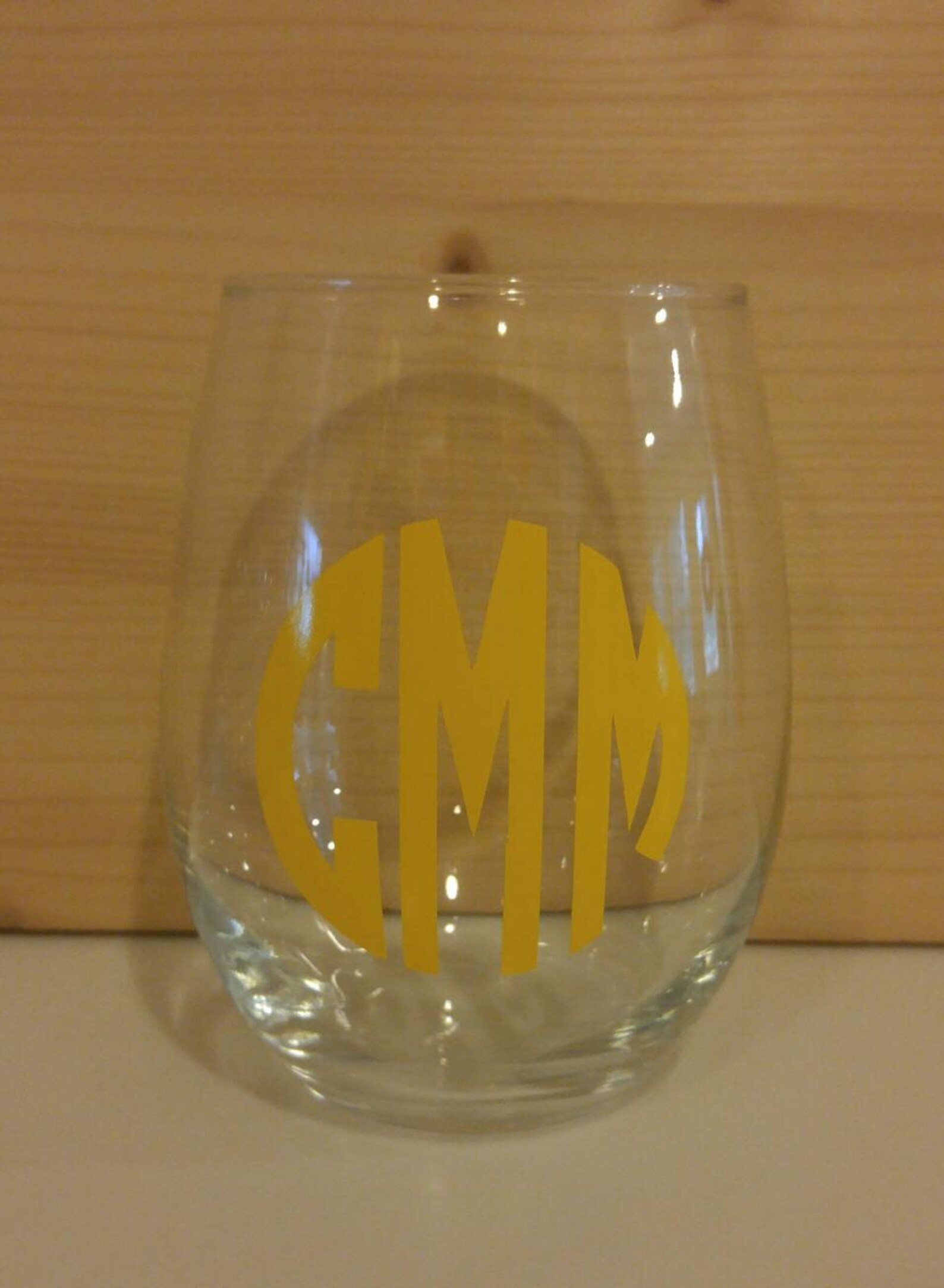Monogrammed Glass Personalized Initials Monogram Stemmed | Etsy