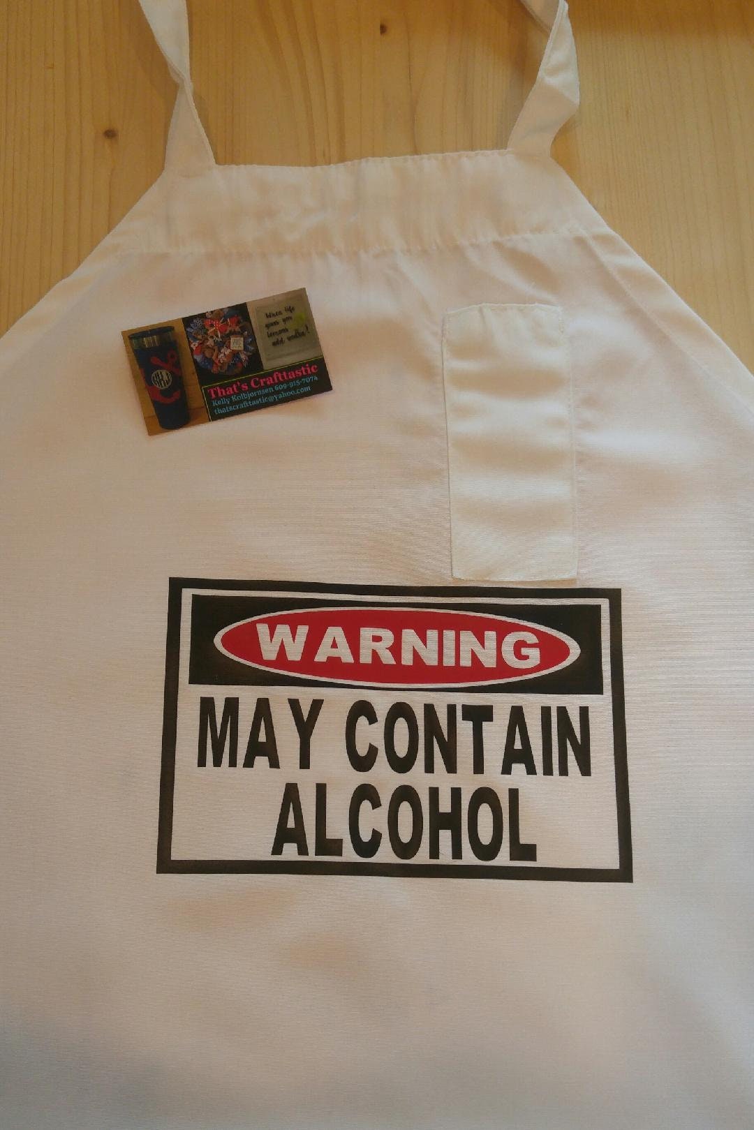 Warning, May Contain Alcohol White Kitchen or Grill Apron - Etsy