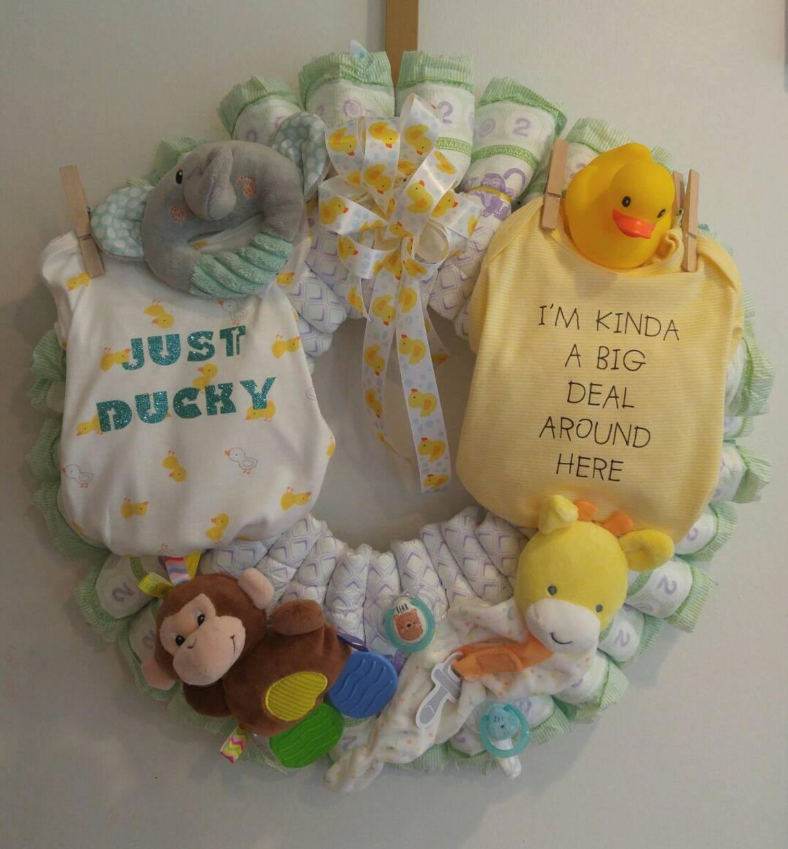Diaper Wreath, Baby Shower Wreath, Custom Wreath, Made Using Baby ...