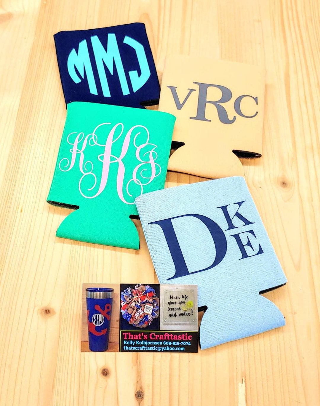 Personalized Monogram Can Cooler, 4 Different Design Styles, 31 ...