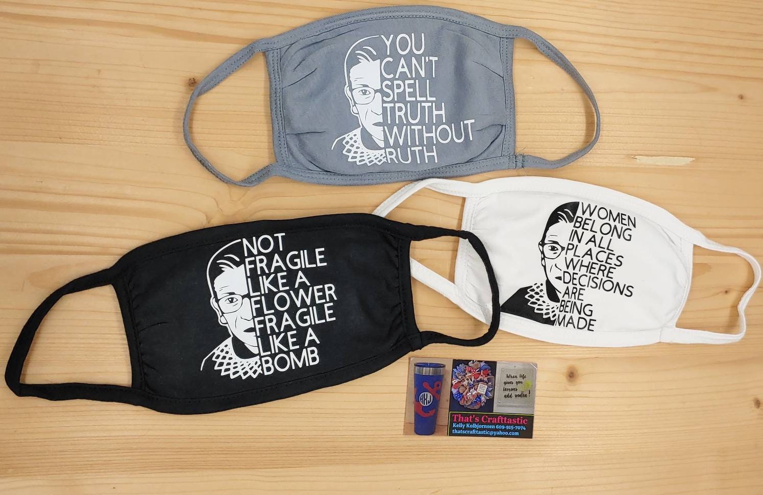 RBG Face Mask 3 Different Designs To Choose From Ruth Bader | Etsy