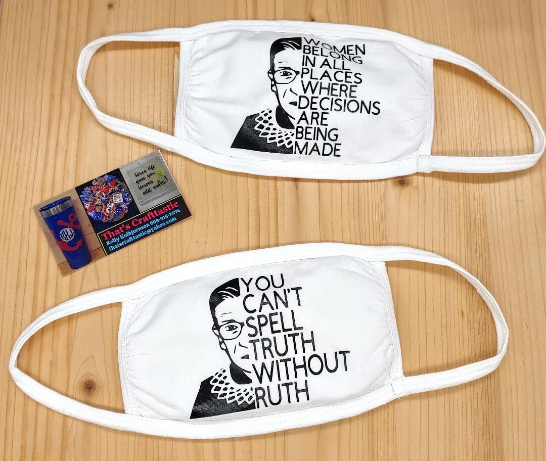 RBG Face Mask 3 Different Designs To Choose From Ruth Bader | Etsy