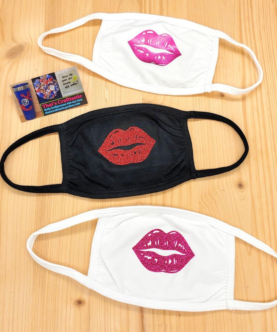 Kiss Face Mask, Lips, Mouth, Lipstick, Pucker Up, You Choose Design ...