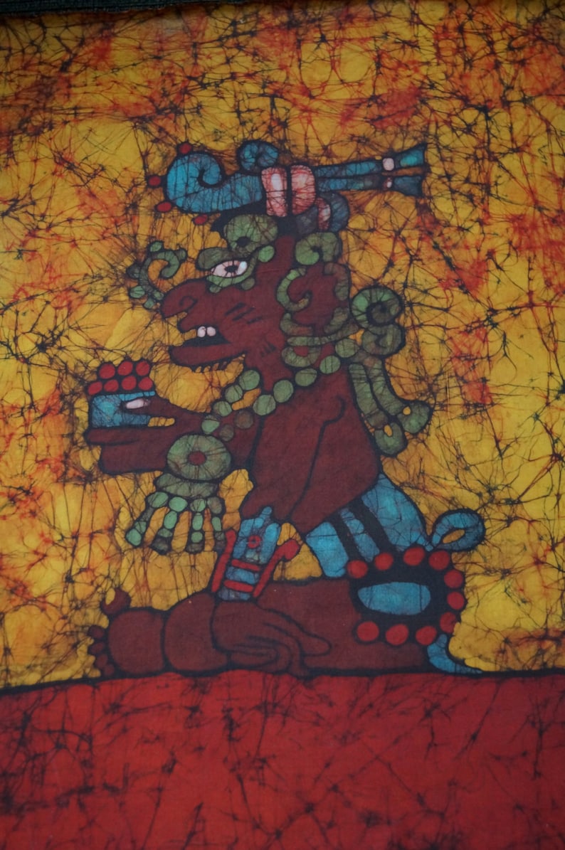 Batik of Ah-Kin the Mayan Sun God | Etsy