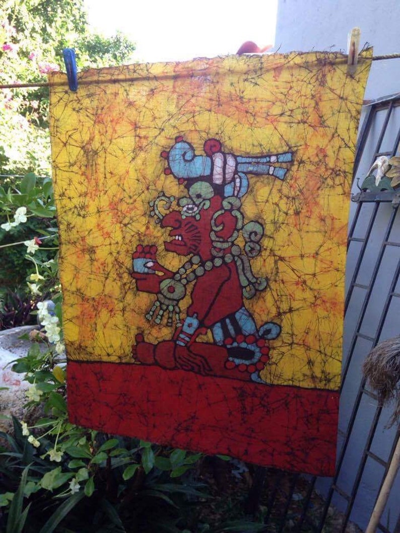 Batik of Ah-Kin the Mayan Sun God | Etsy