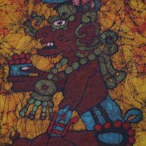 Batik of Ah-kin the Mayan Sun God - Etsy Norway
