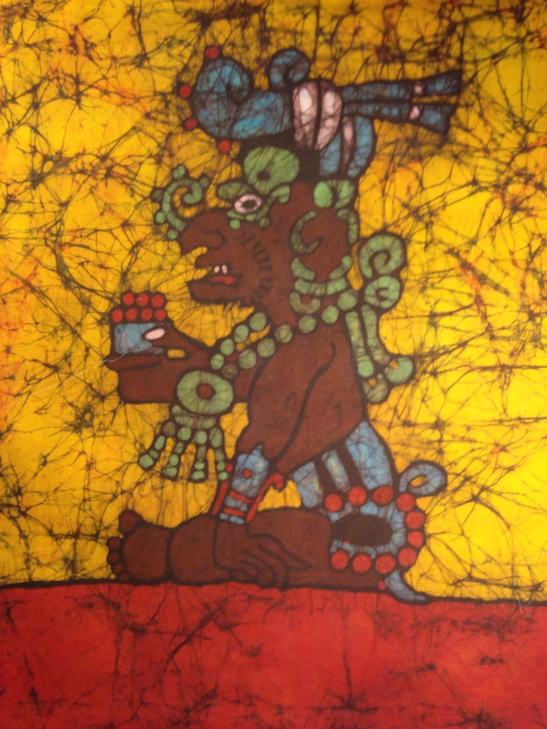 Batik of Ah-kin the Mayan Sun God - Etsy