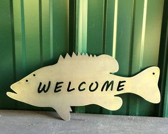 Welcome Fish Sign Perfect Sign of a Beautiful Trout Fish for - Etsy