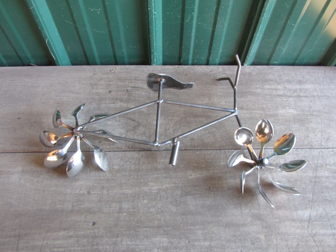 Recycled Metal Bike Spinner: Garden Art Windmill - Etsy