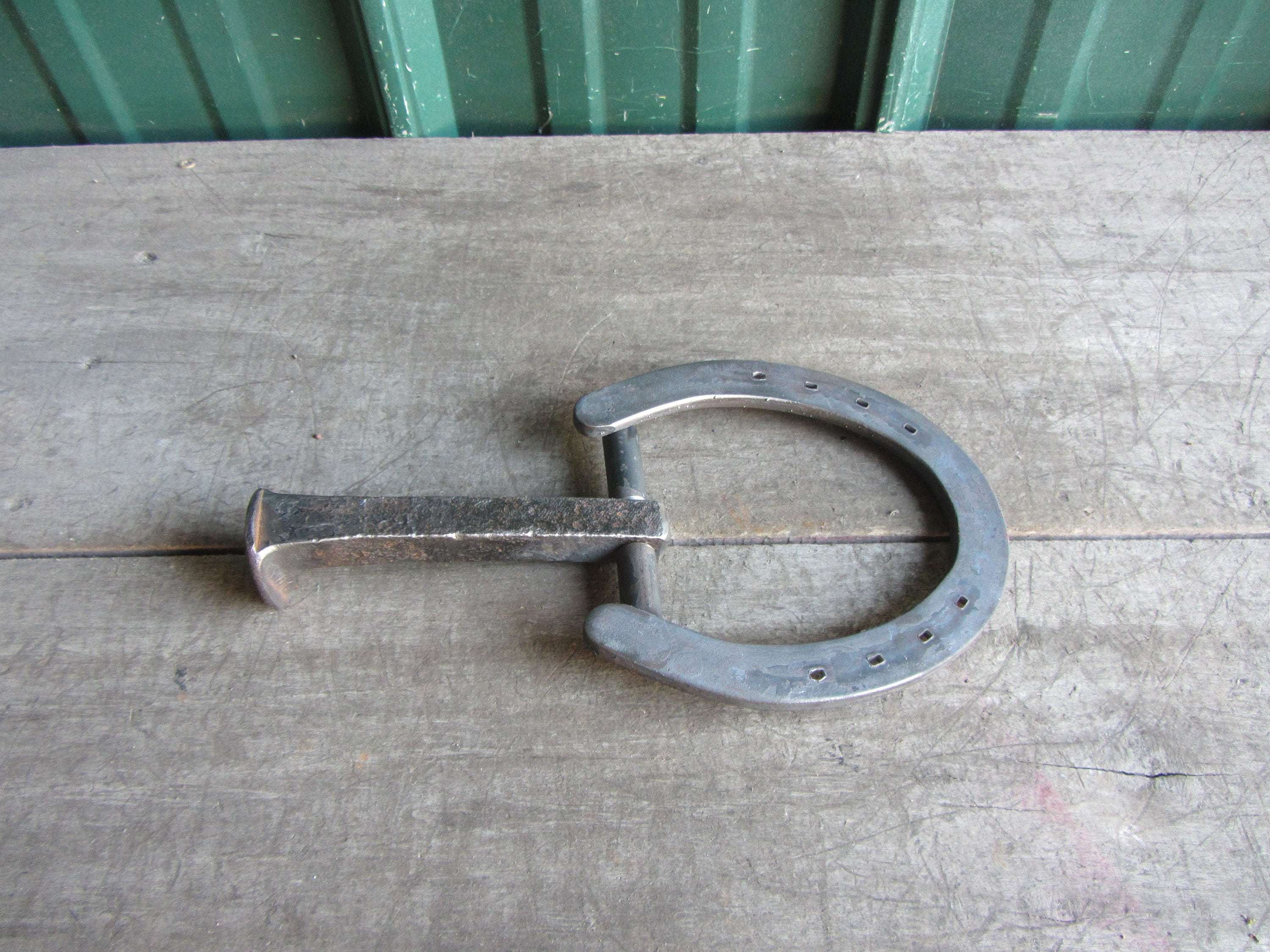Railroad Spike/horseshoe Door Knocker - Etsy