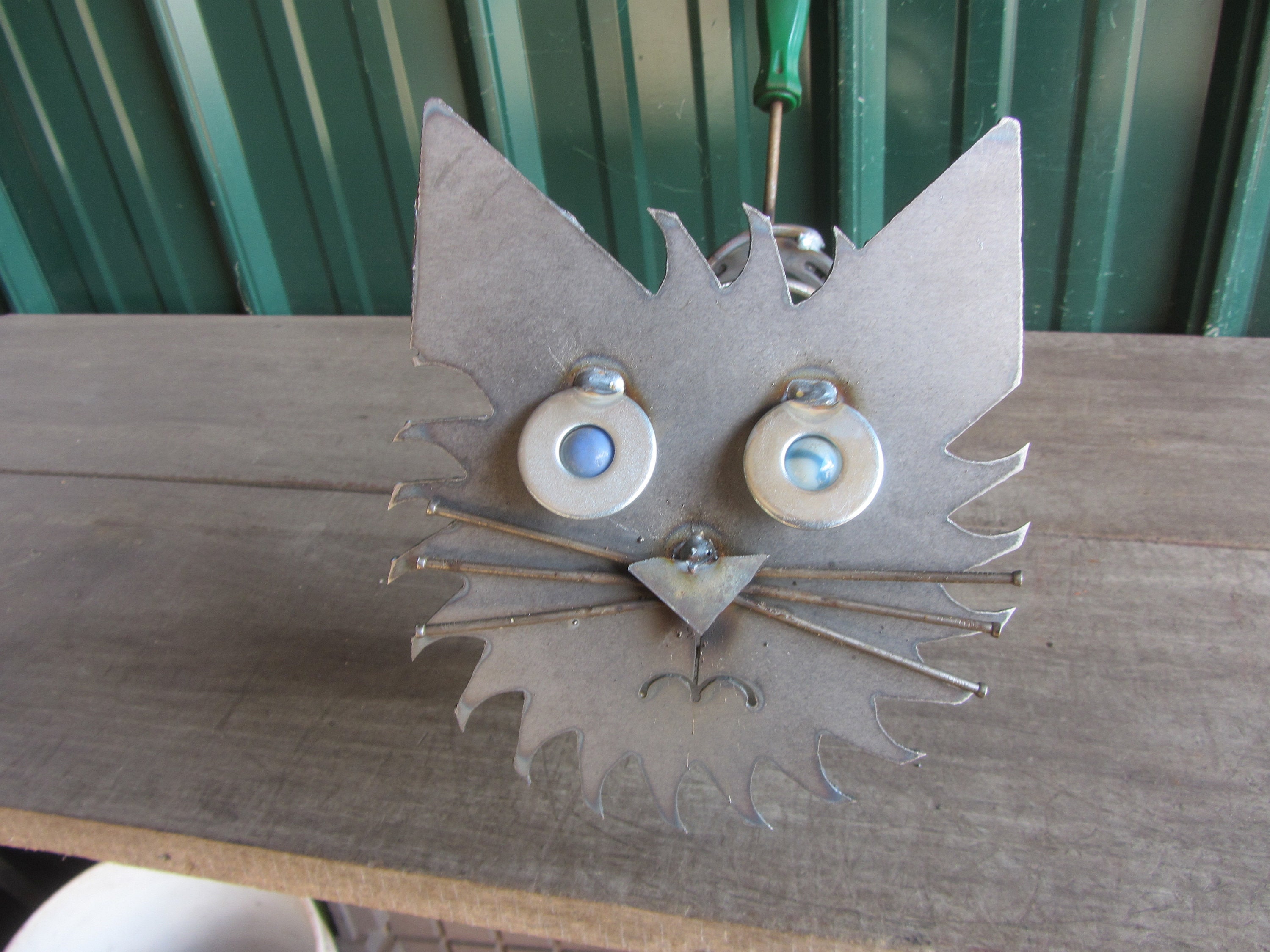 Recycled Metal Cat - Etsy