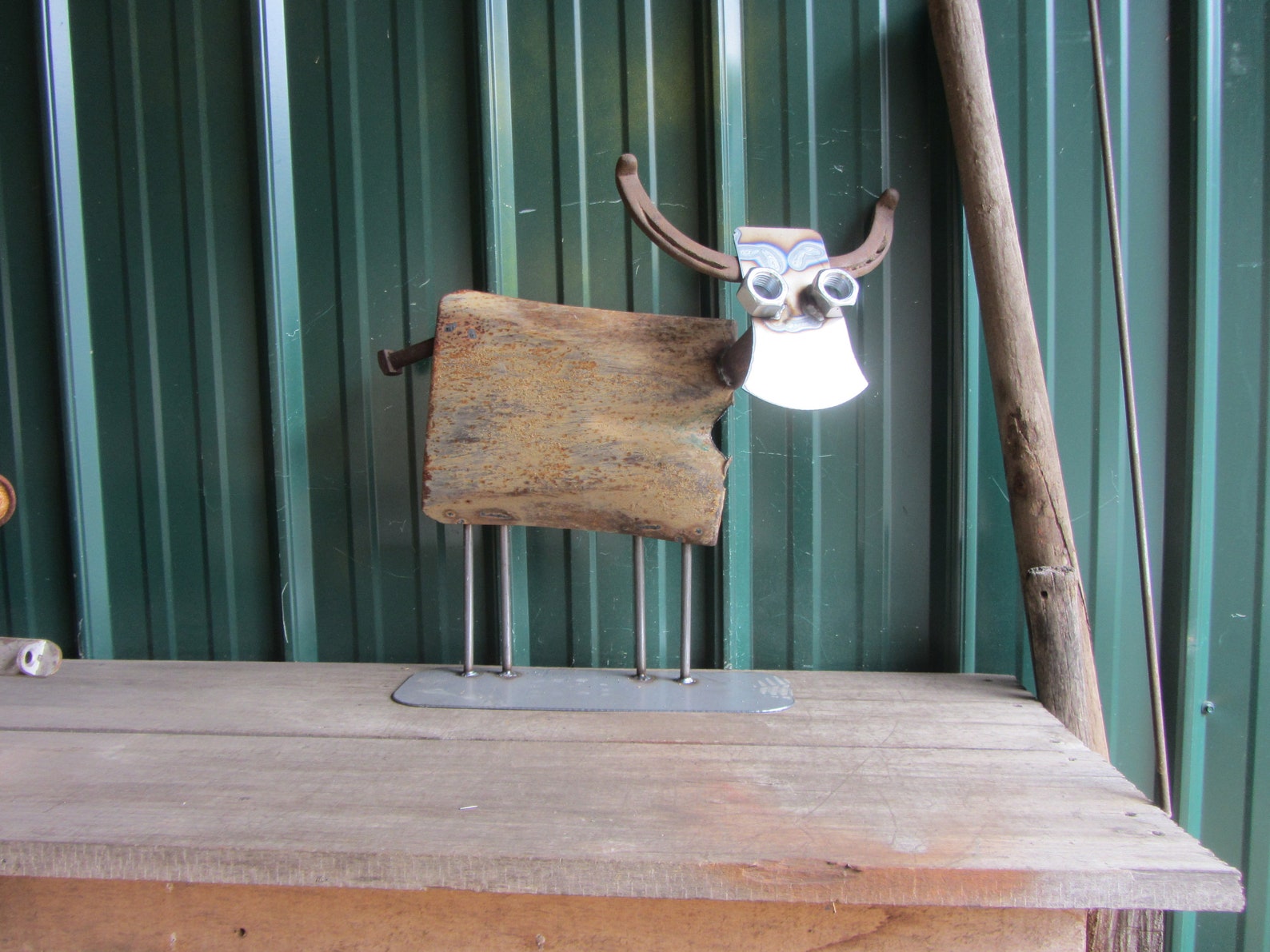 Cow/steer Metal/yard Art Re-used Re-purposed Up-cycled - Etsy