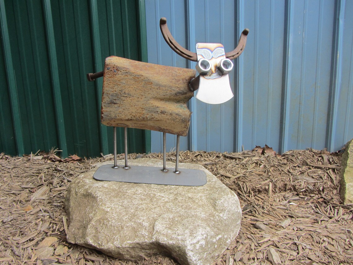 Cow/steer Metal/yard Art Re-used Re-purposed Up-cycled - Etsy